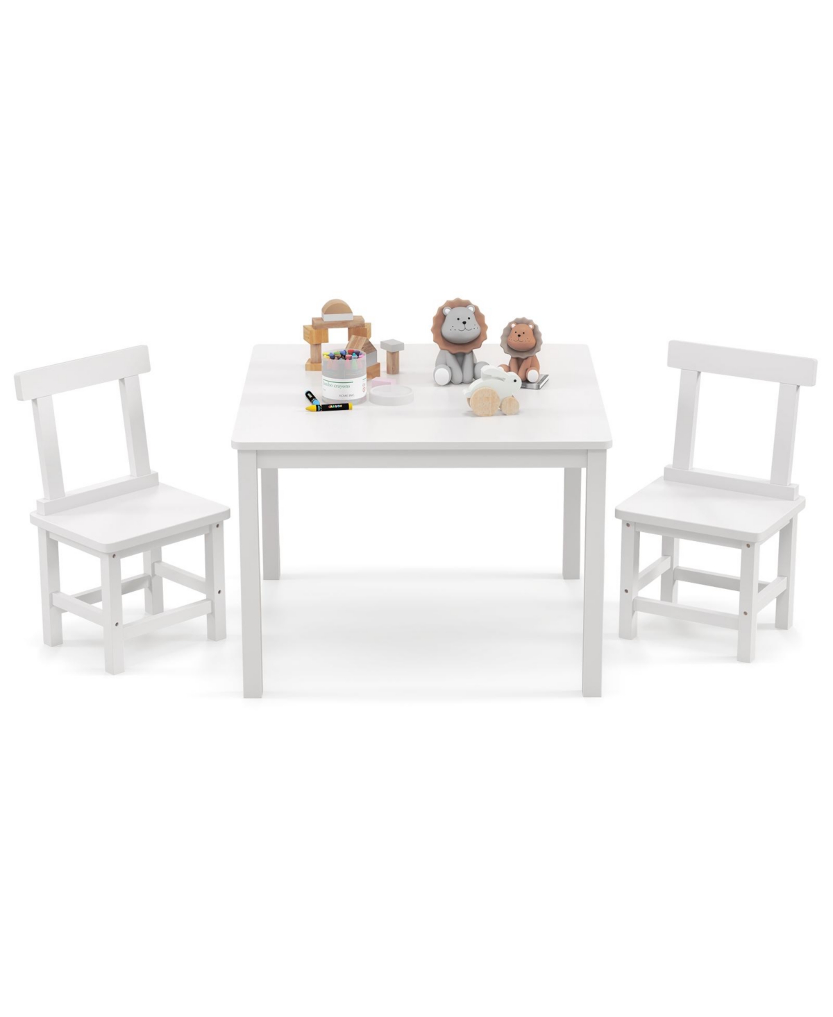 Click here for Sugift Wooden Kids Table and 2 Chairs Set with Ant... prices