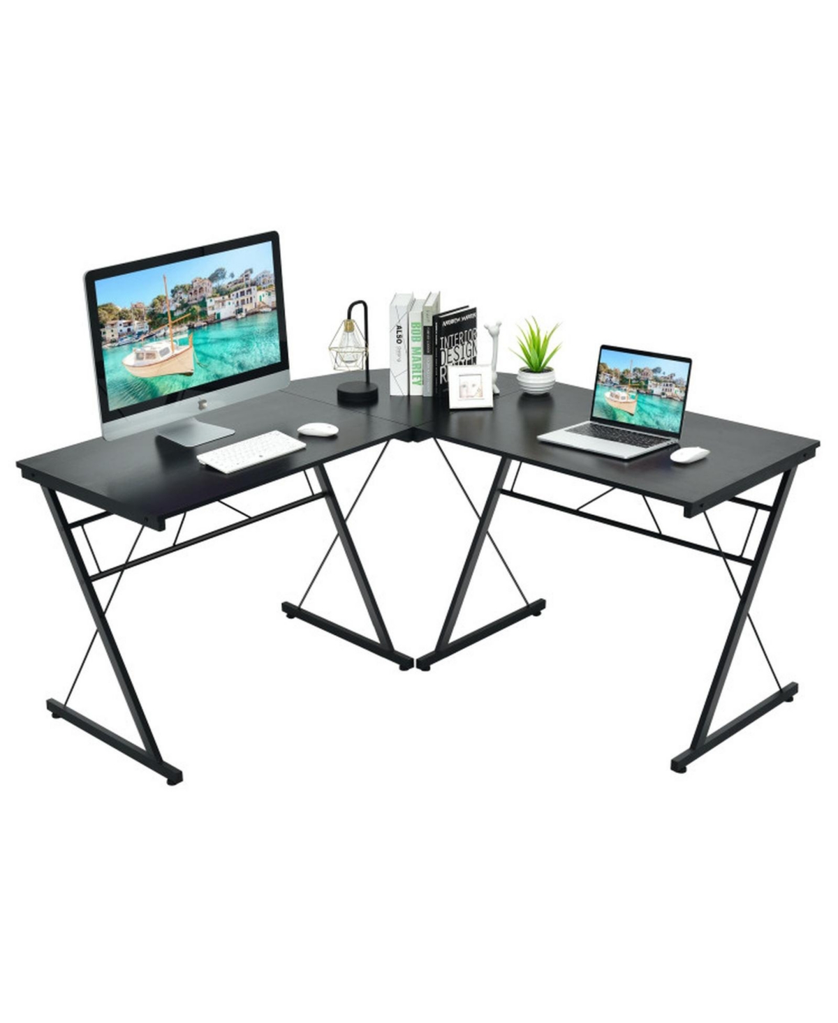 Click here for Gouun Wood Compact Writing Desk with Integrated Bo... prices