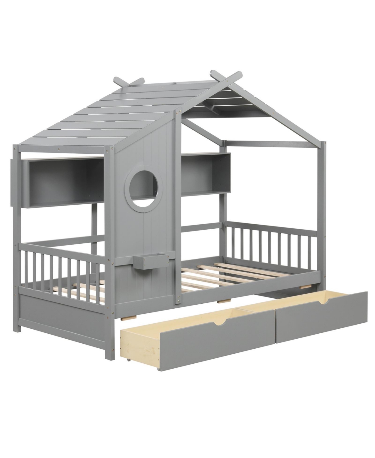 Click here for Gymax House Bed Kids Bed Frame w/ 2 Storage Drawer... prices