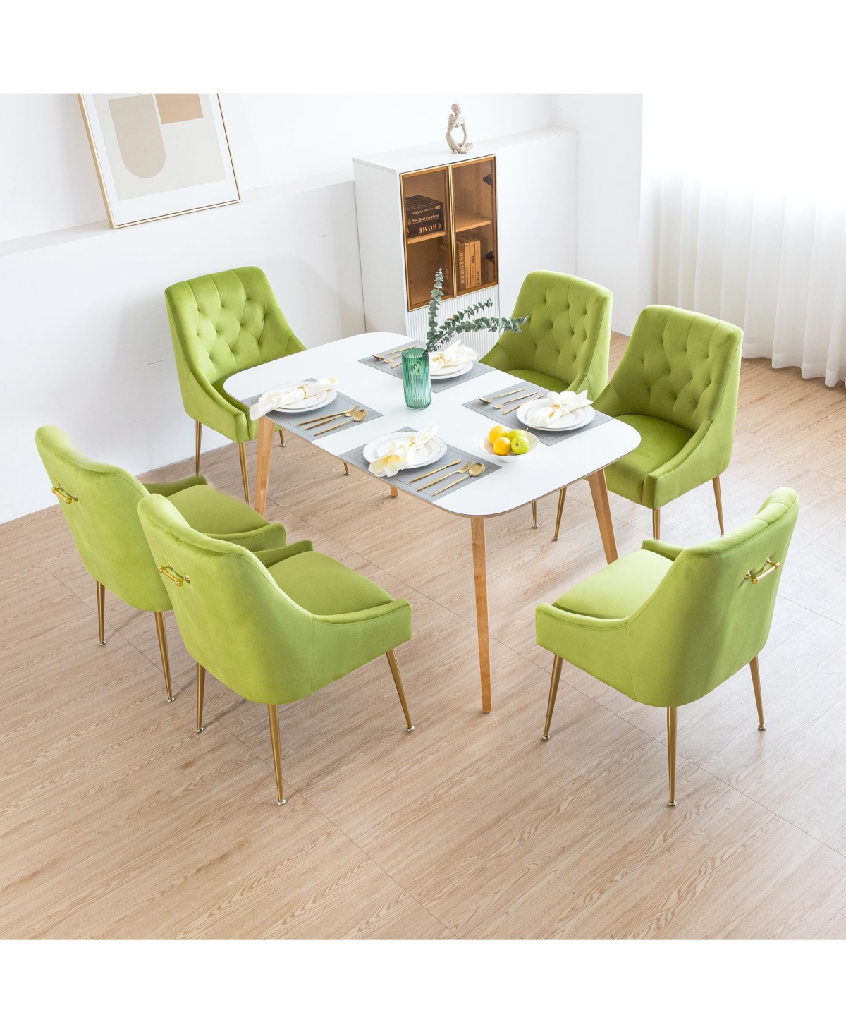 Click here for Dyhome Velvet Upholstered Dining Chairs Set of 6... prices