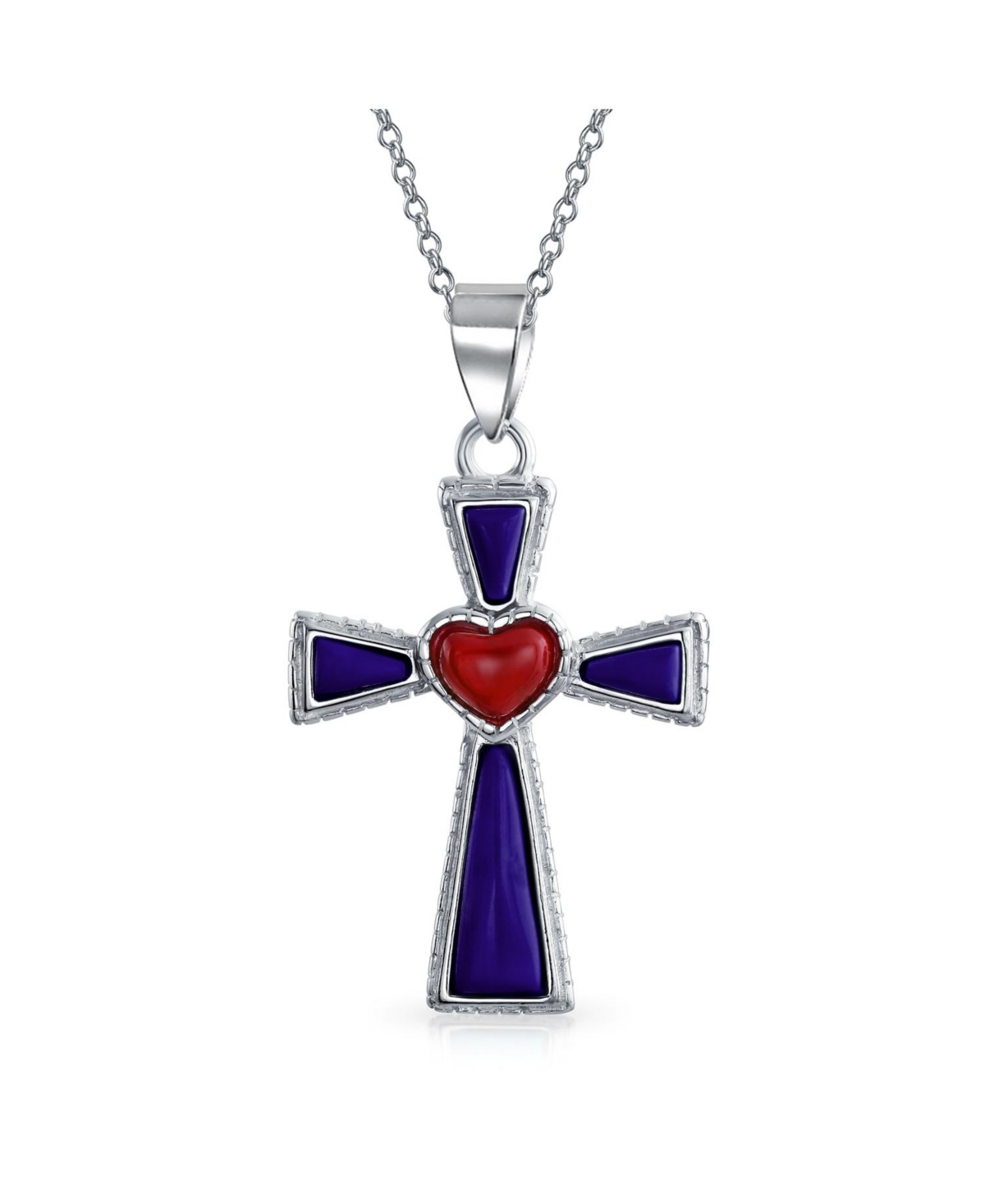 Click here for Bling Jewelry Turquoise Lapis and Heart Religious... prices