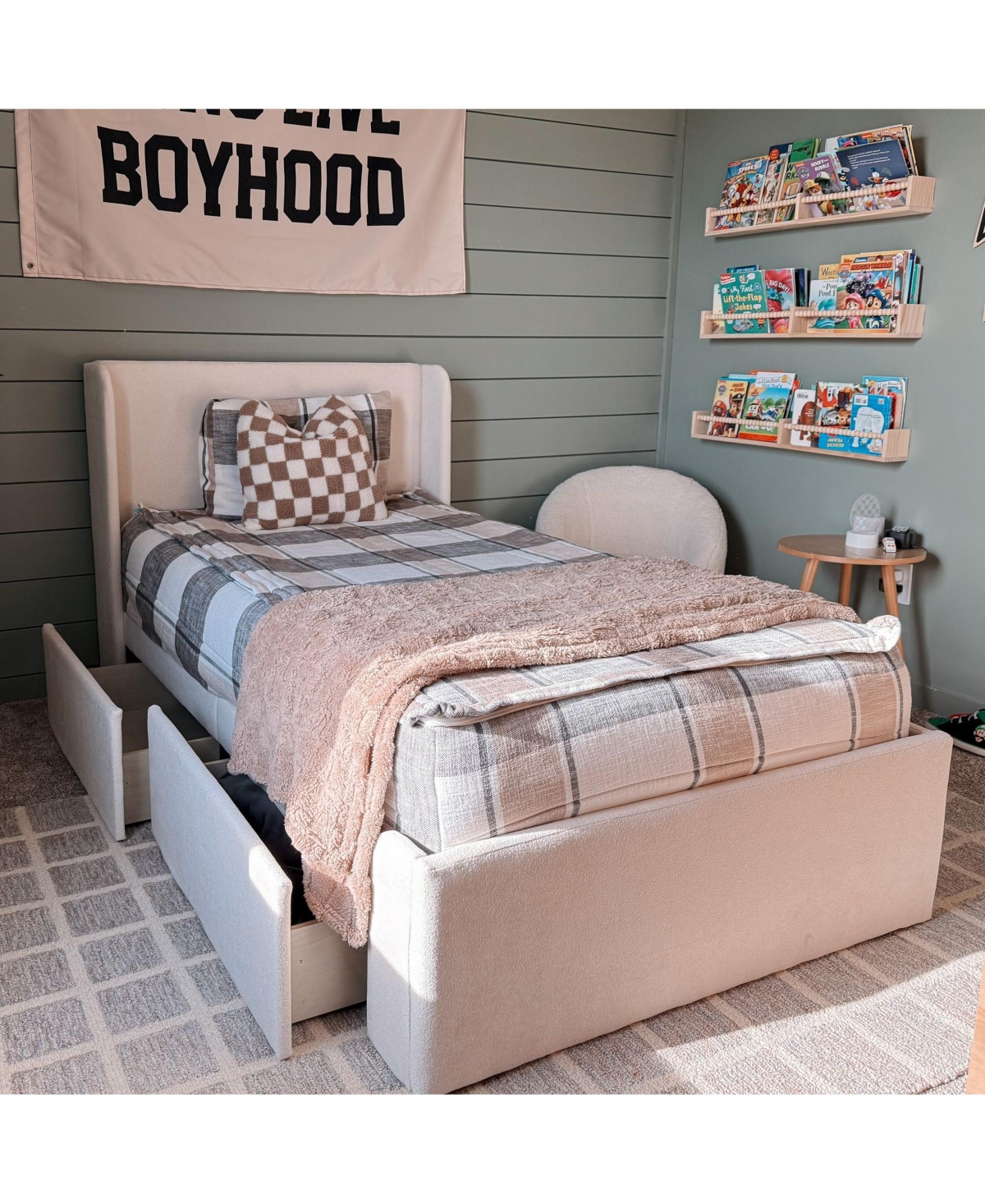 Click here for Max & Lily Upholstered Bed with Rectangular Headbo... prices