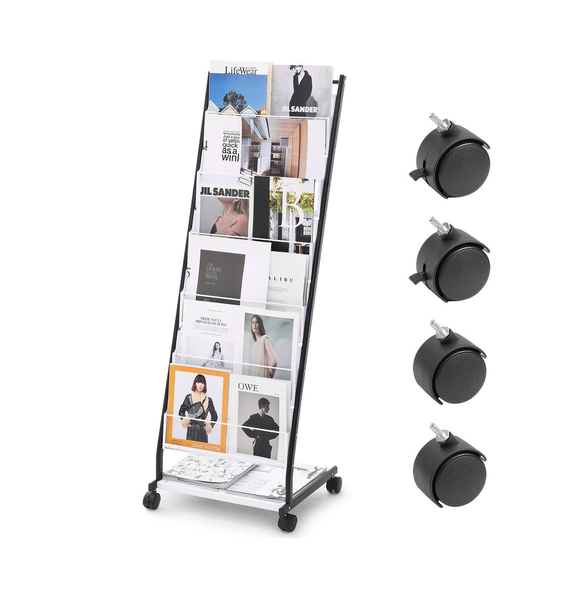 Click here for Sugift 6-Tier Brochure Display Rack on Wheels  Iro... prices
