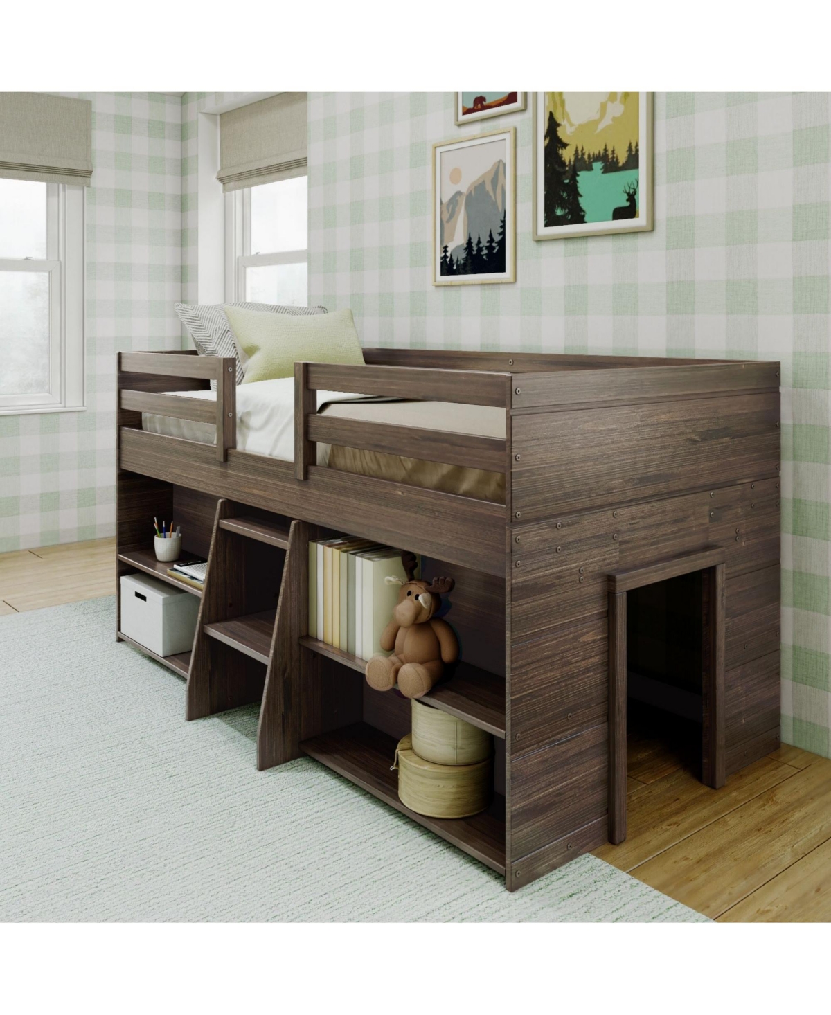 Click here for Max & Lily Solid Wood Modern Farmhouse Low Loft Be... prices