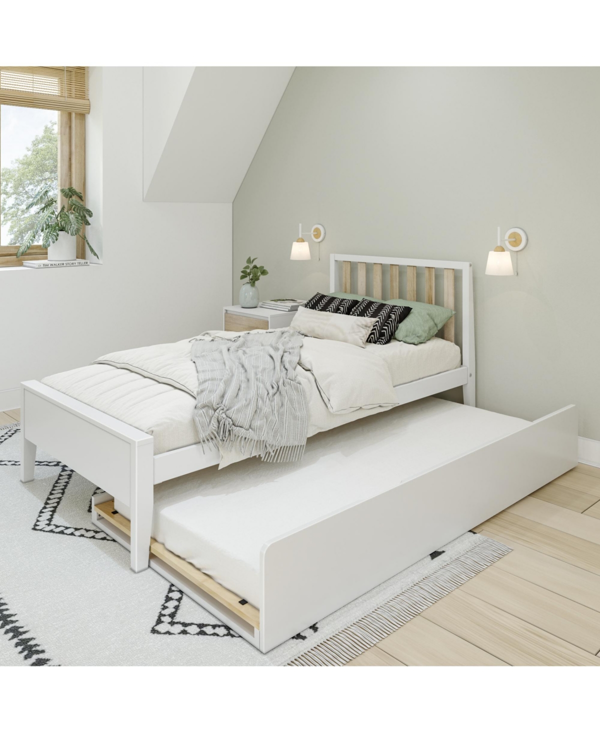 Click here for Max & Lily Scandinavian Twin-Size Bed with Twin-Si... prices