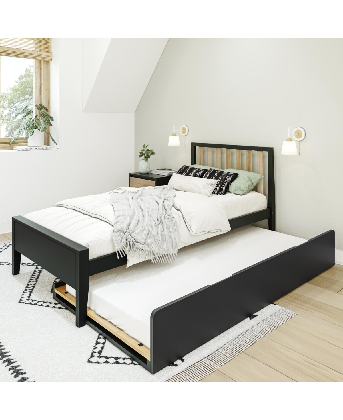 Click here for Max & Lily Scandinavian Twin-Size Bed with Twin-Si... prices