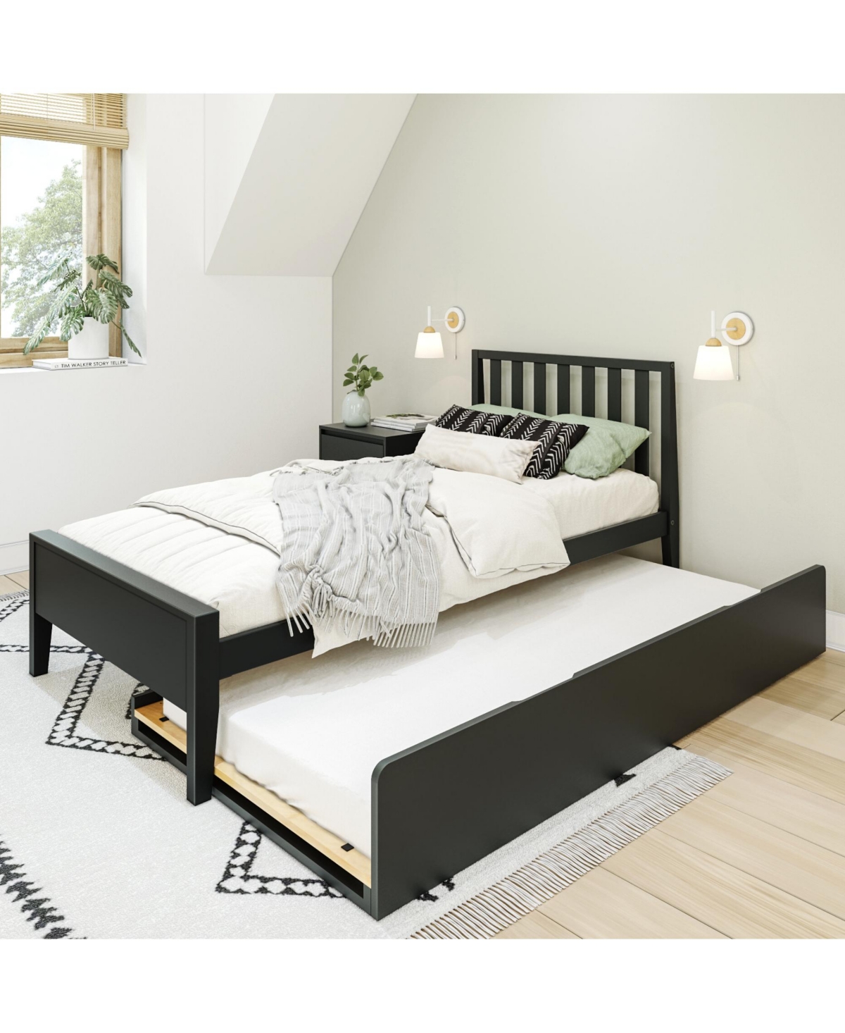 Click here for Max & Lily Scandinavian Twin-Size Bed with Twin-Si... prices