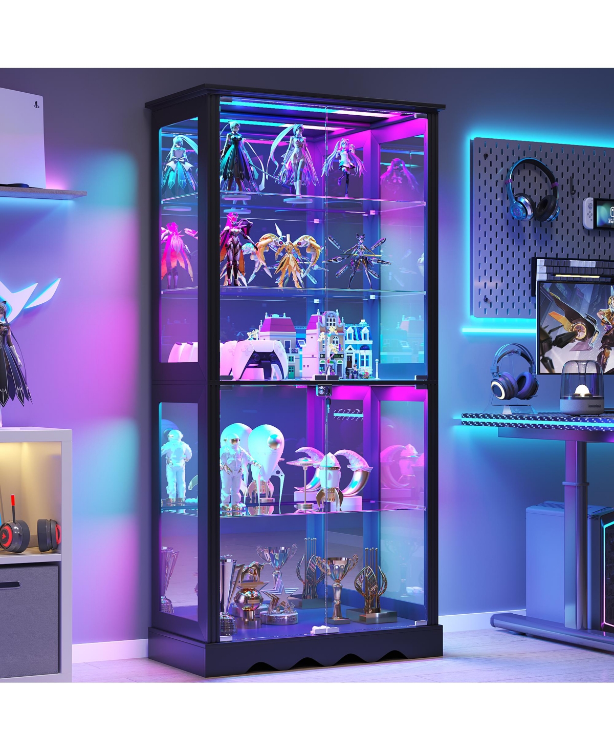 Click here for Vlsrka 71 Tall Curio Cabinet with Rgb Lights for C... prices
