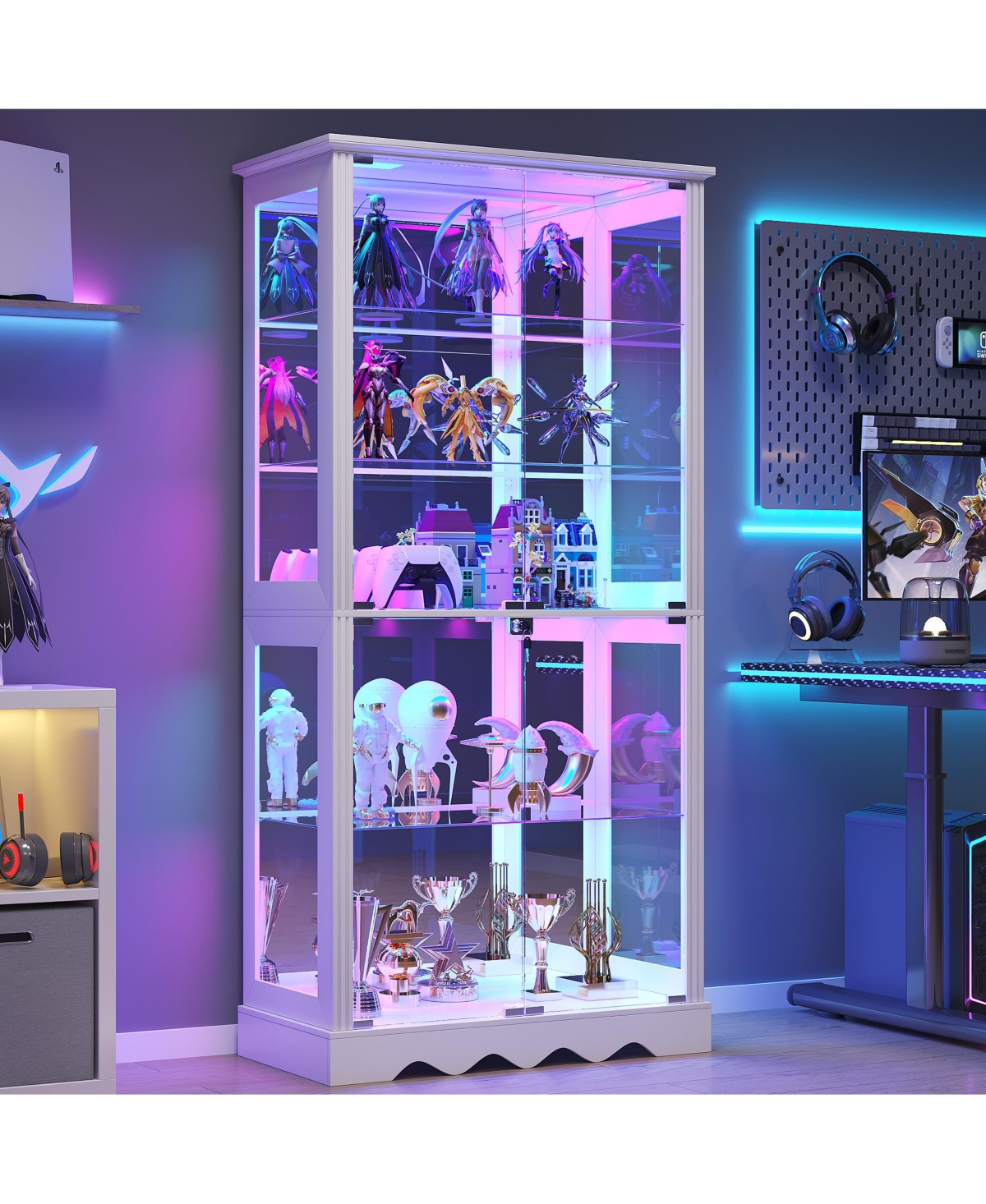Click here for Vlsrka 71 Tall Curio Cabinet with Rgb Lights for C... prices