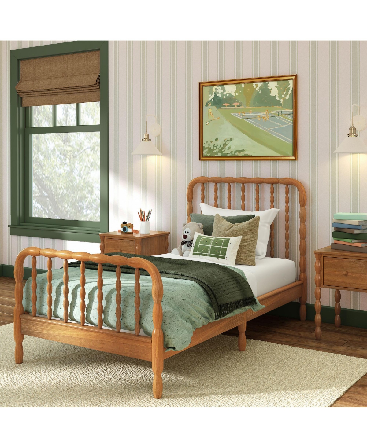 Click here for Max & Lily Jenny Lind Twin Bed - Pecan prices