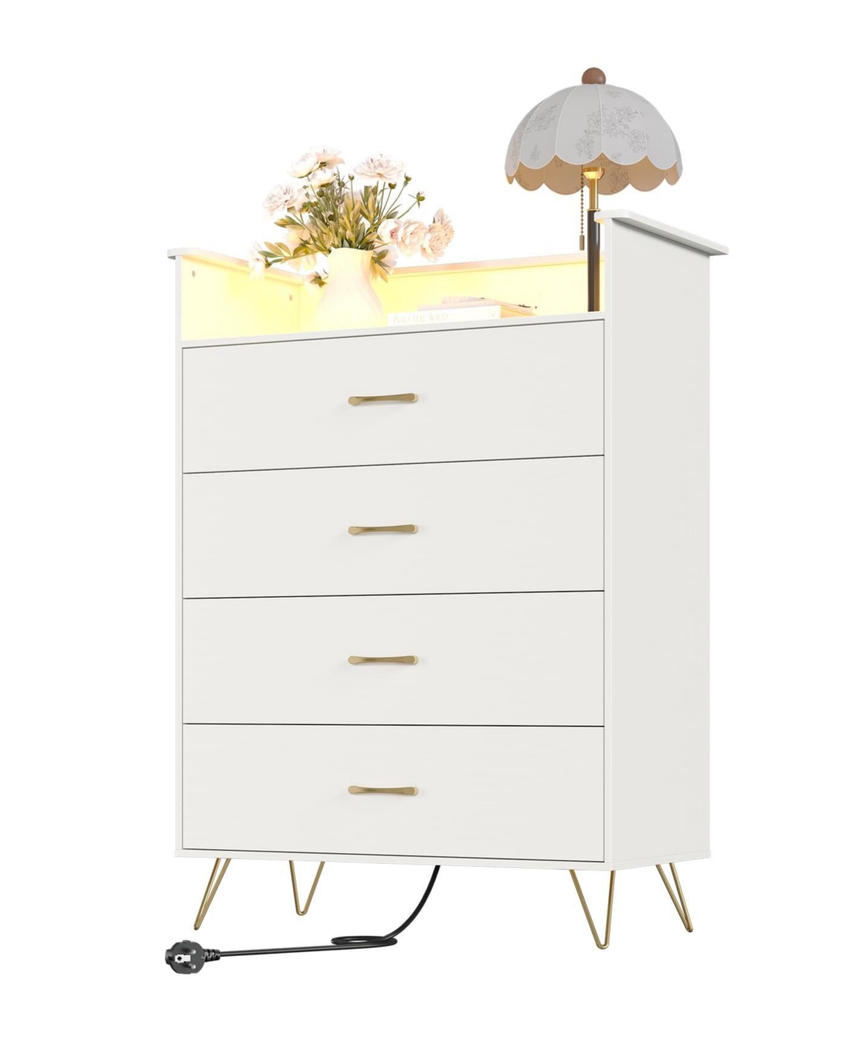 Click here for gaomon Tall 4 Drawer Dresser with Rgb Led Lights a... prices