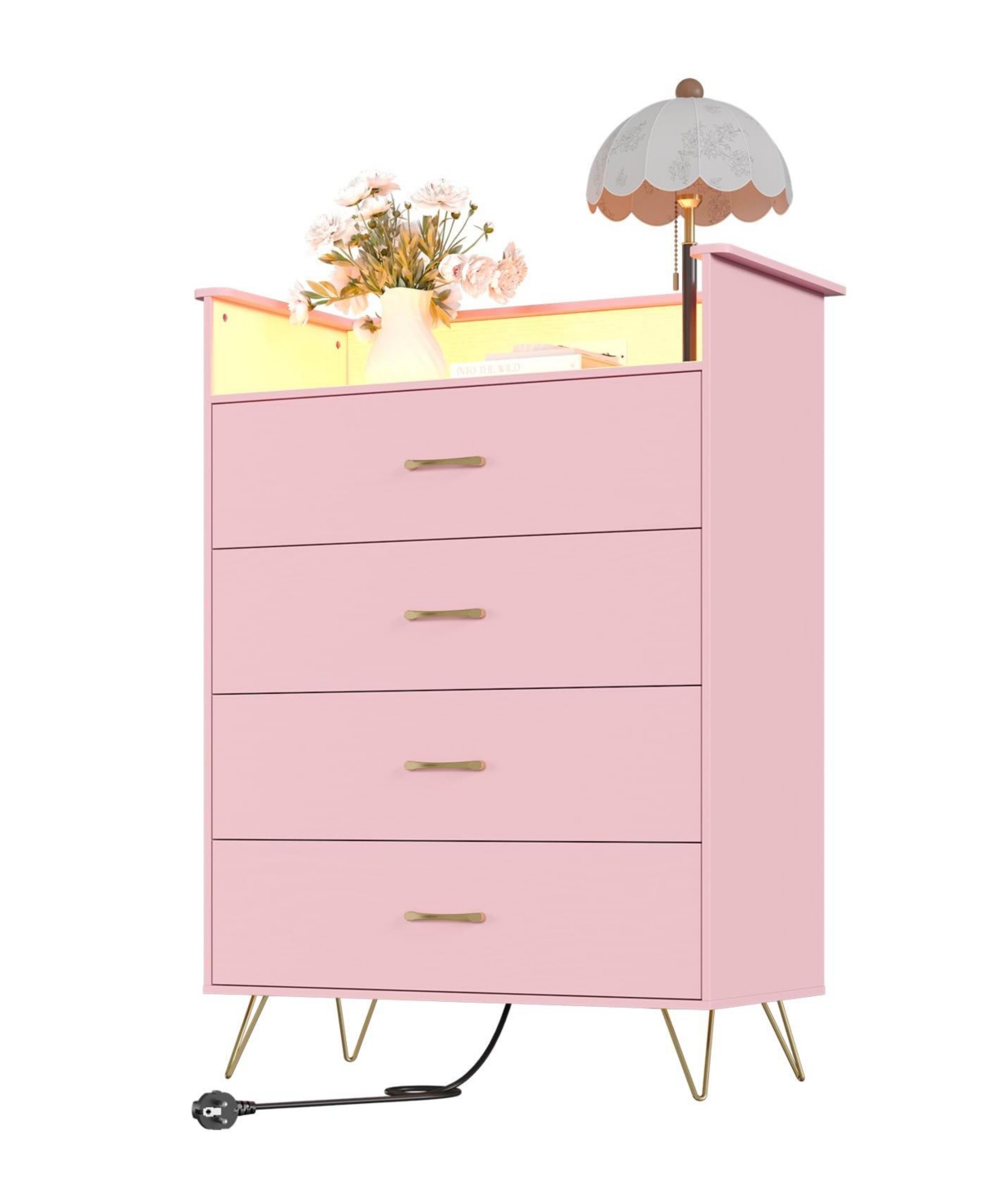 Click here for gaomon Tall 4 Drawer Dresser with Rgb Led Lights a... prices