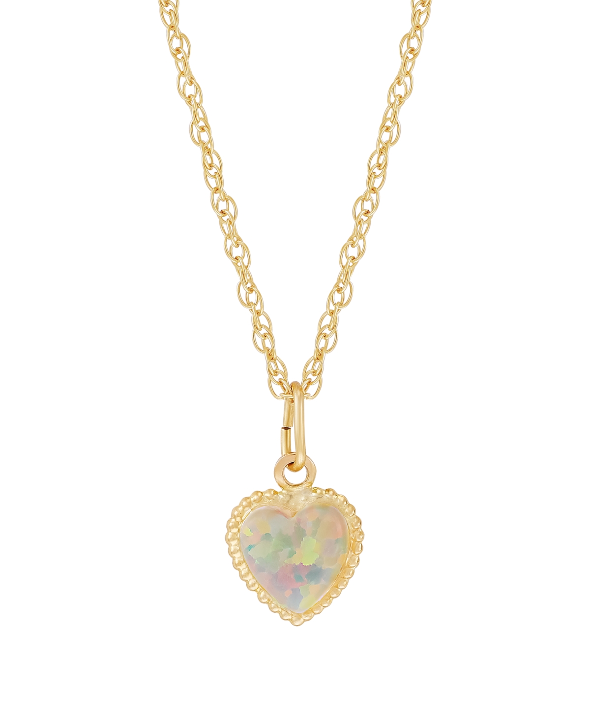 Click here for Macys Created White Opal (6mm) Heart Pendant Neckl... prices