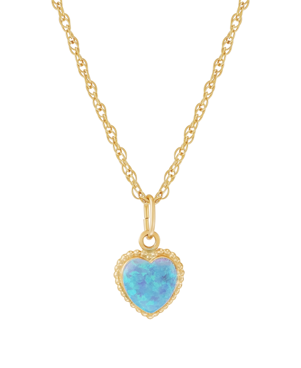 Click here for Macys Created White Opal (6mm) Heart Pendant Neckl... prices