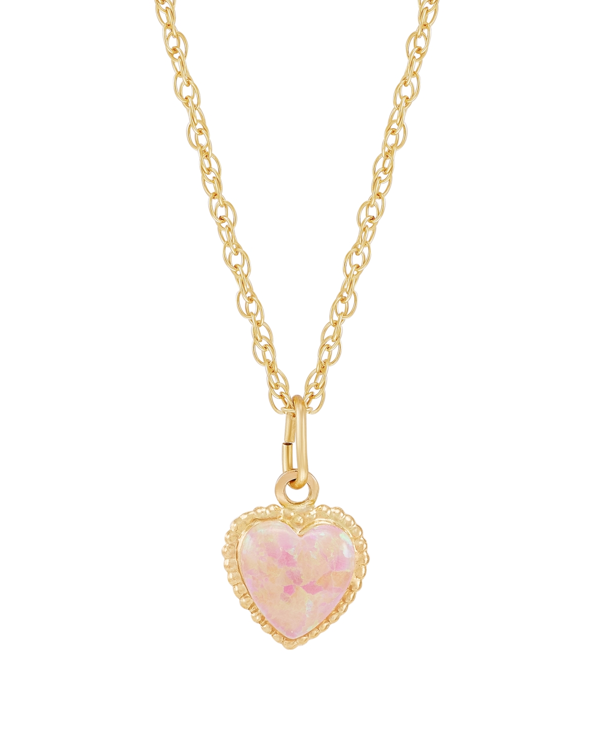 Click here for Macys Created White Opal (6mm) Heart Pendant Neckl... prices