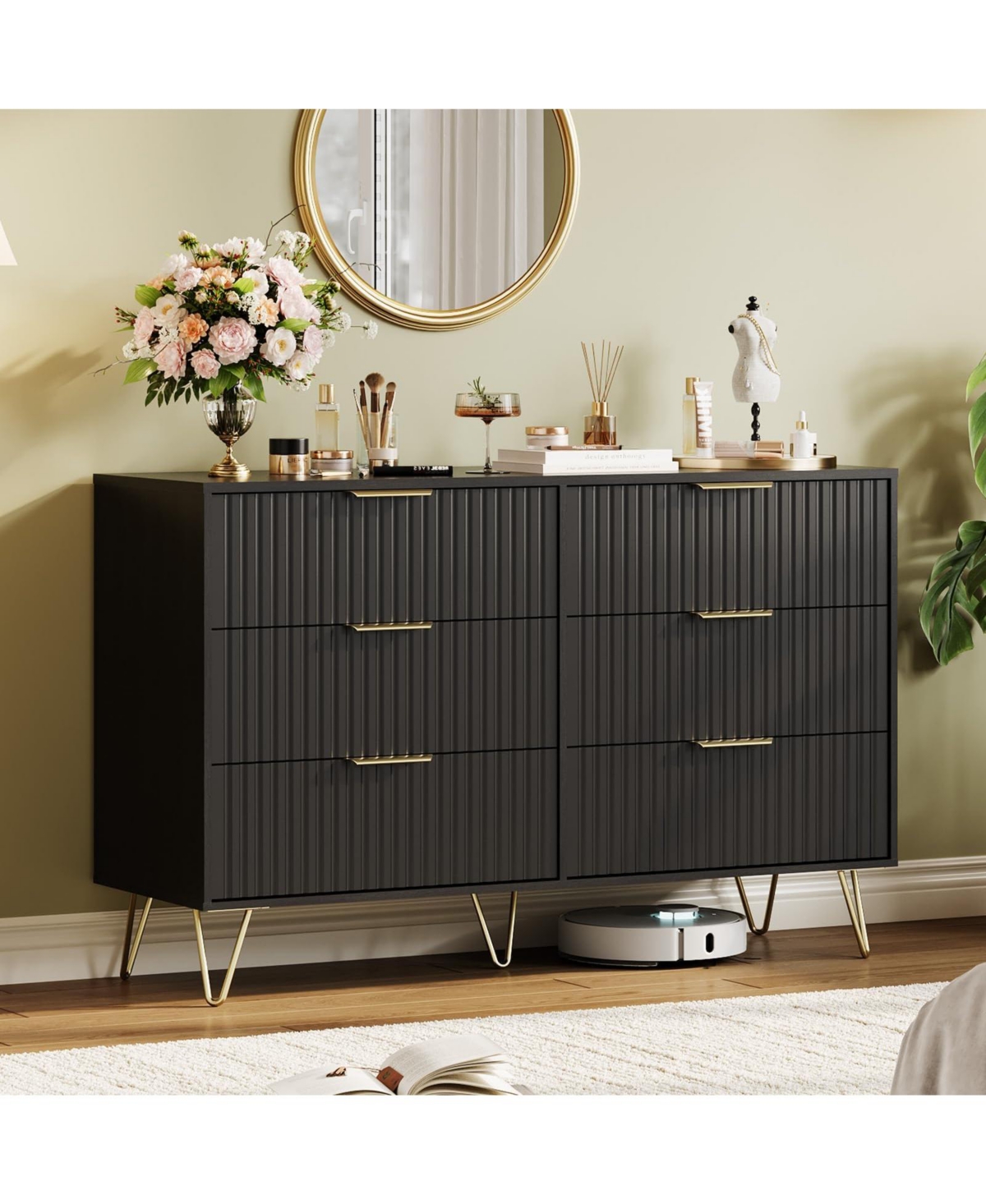 Click here for gaomon Fluted 6 Drawer Dresser for Bedroom  47 Wid... prices