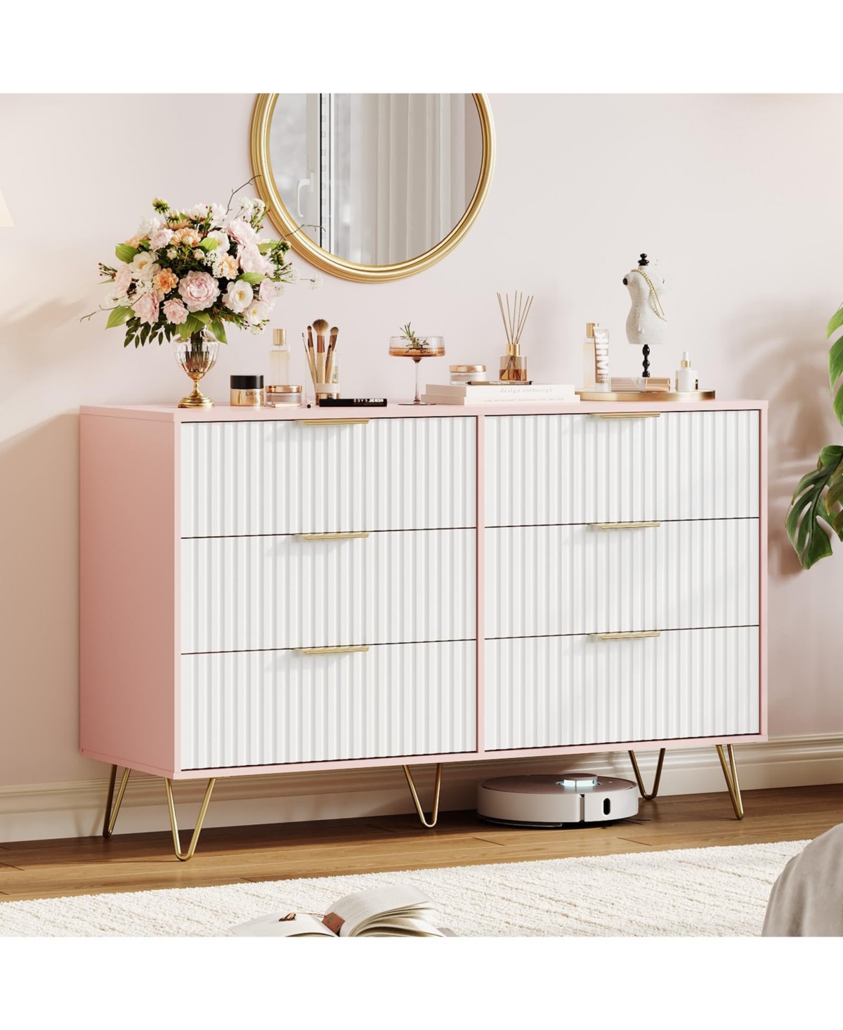 Click here for gaomon Fluted 6 Drawer Dresser for Bedroom  47 Wid... prices