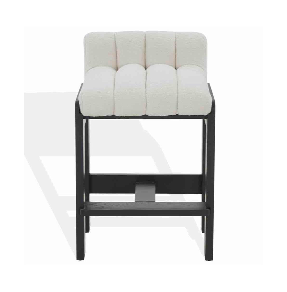 Click here for Delphini Boucle Counter Stool - Ivory / black prices