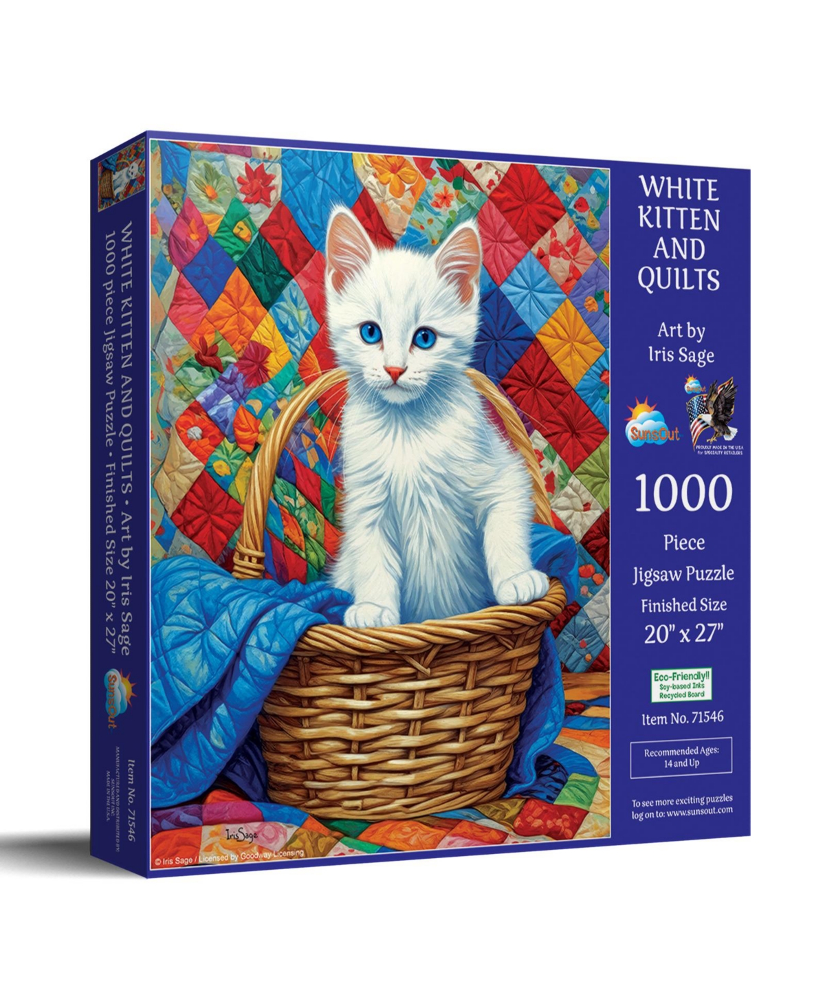 Click here for SunsOut White Kitten and Quilts 1000 piece Jigsaw... prices