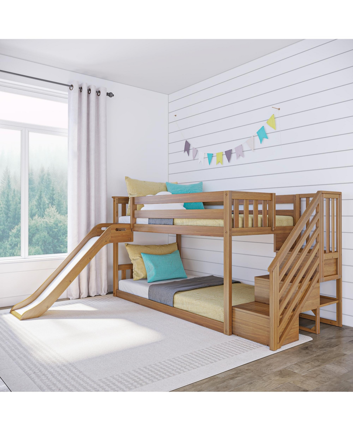 Click here for Max and Lily Twin Over Twin Low Bunk Bed with Slid... prices