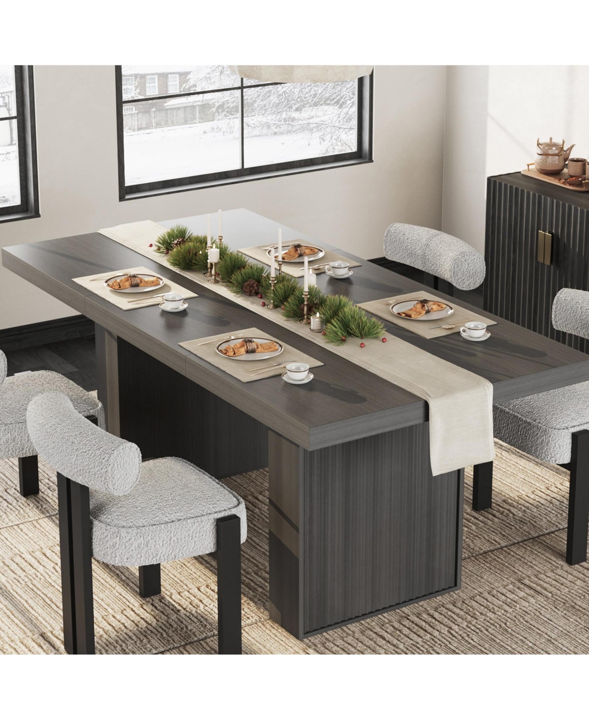 Click here for homfan 70.8 Dining Table for 6â10  Modern Wood T... prices