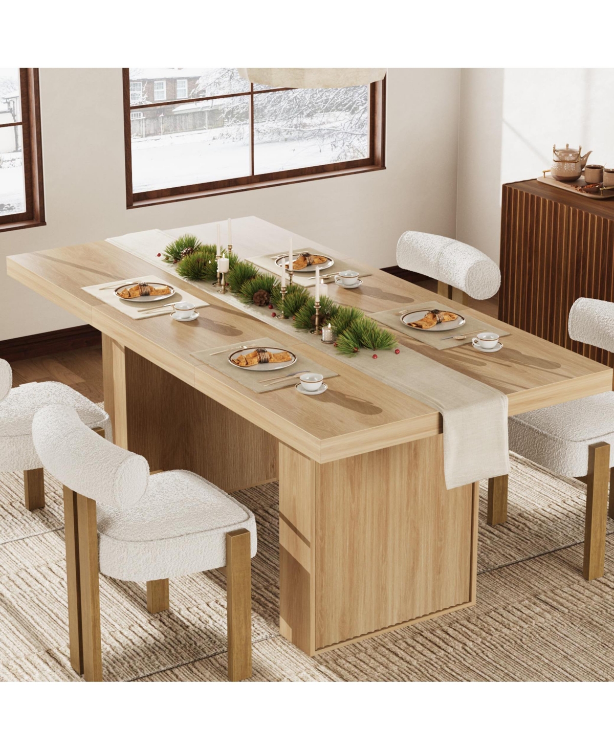 Click here for homfan 70.8 Dining Table for 6â10  Modern Wood T... prices