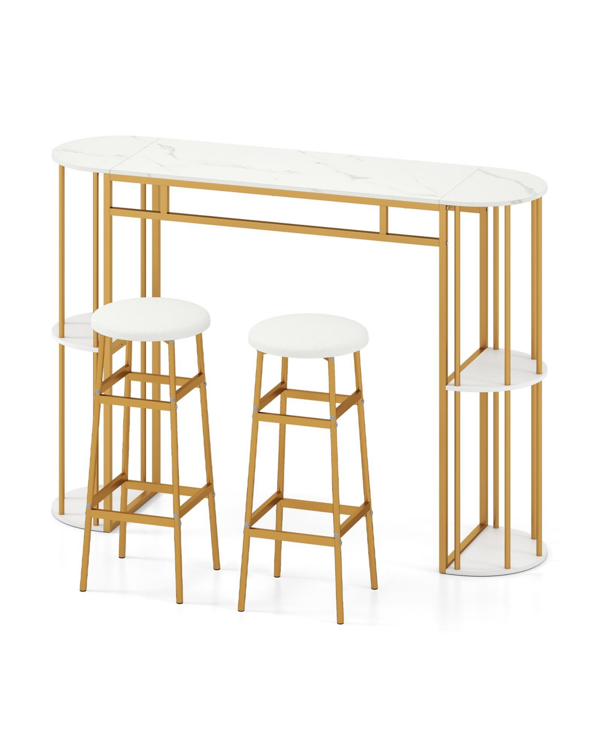 Click here for Slickblue Dining Table with 2 Barstools  60 Inch F... prices