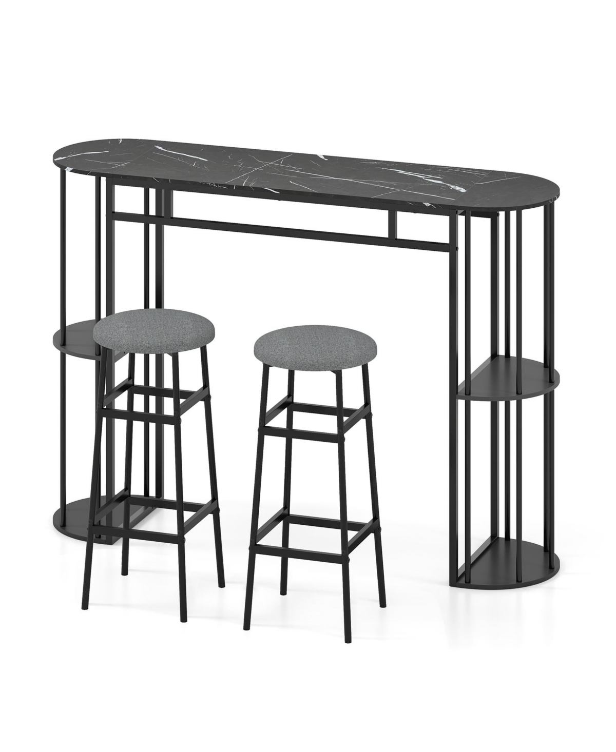 Click here for Slickblue Dining Table with 2 Barstools  60 Inch F... prices