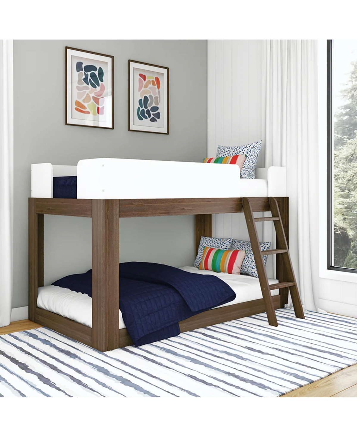 Click here for Max & Lily Twin Over Twin Solid Wood Mid Century M... prices