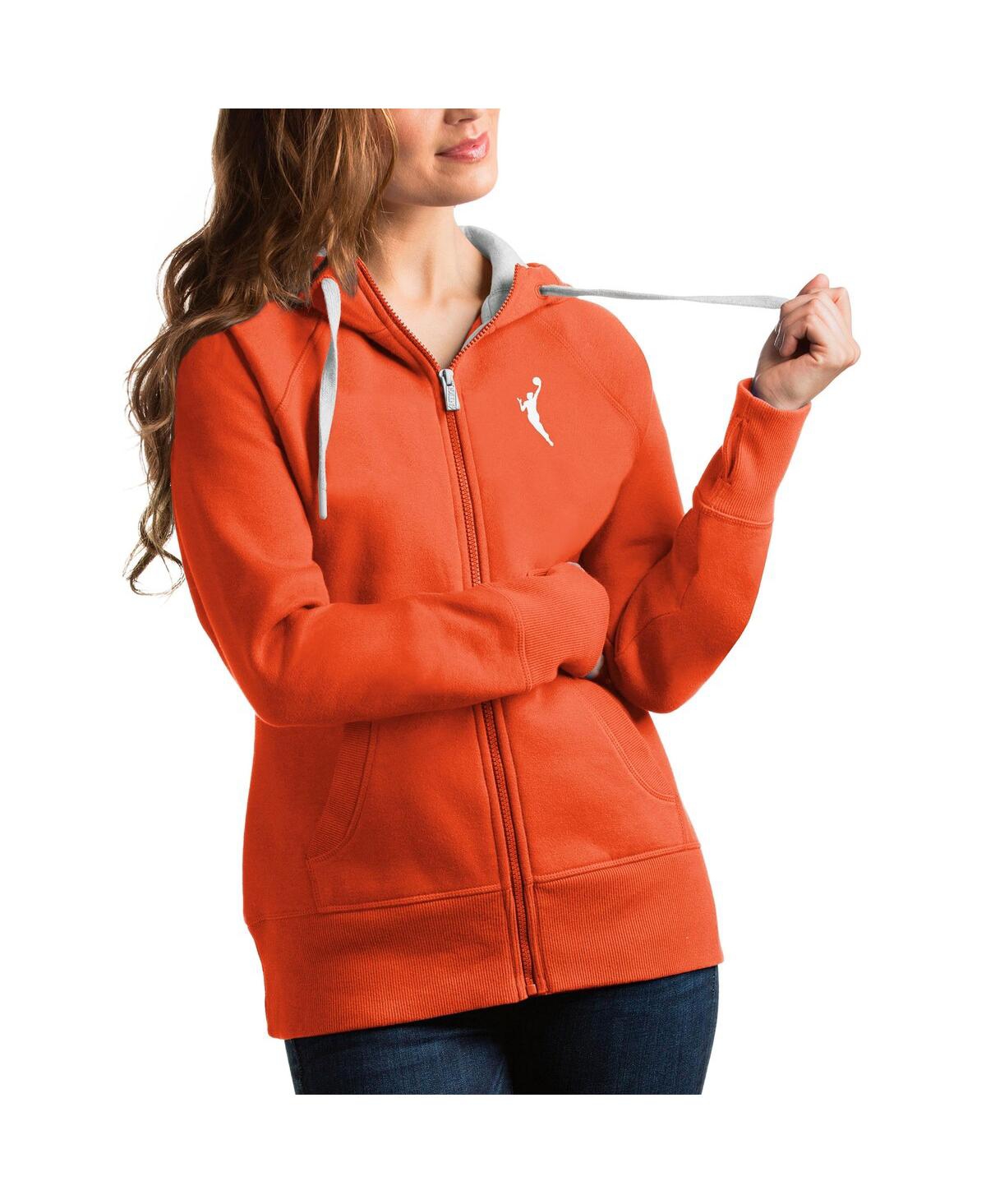 Click here for Antigua Womens Orange Wnba Logo Victory Full-Zip H... prices