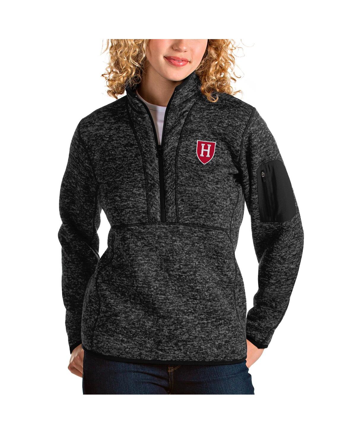 Click here for Antigua Womens Heather Black Harvard Crimson Fortu... prices