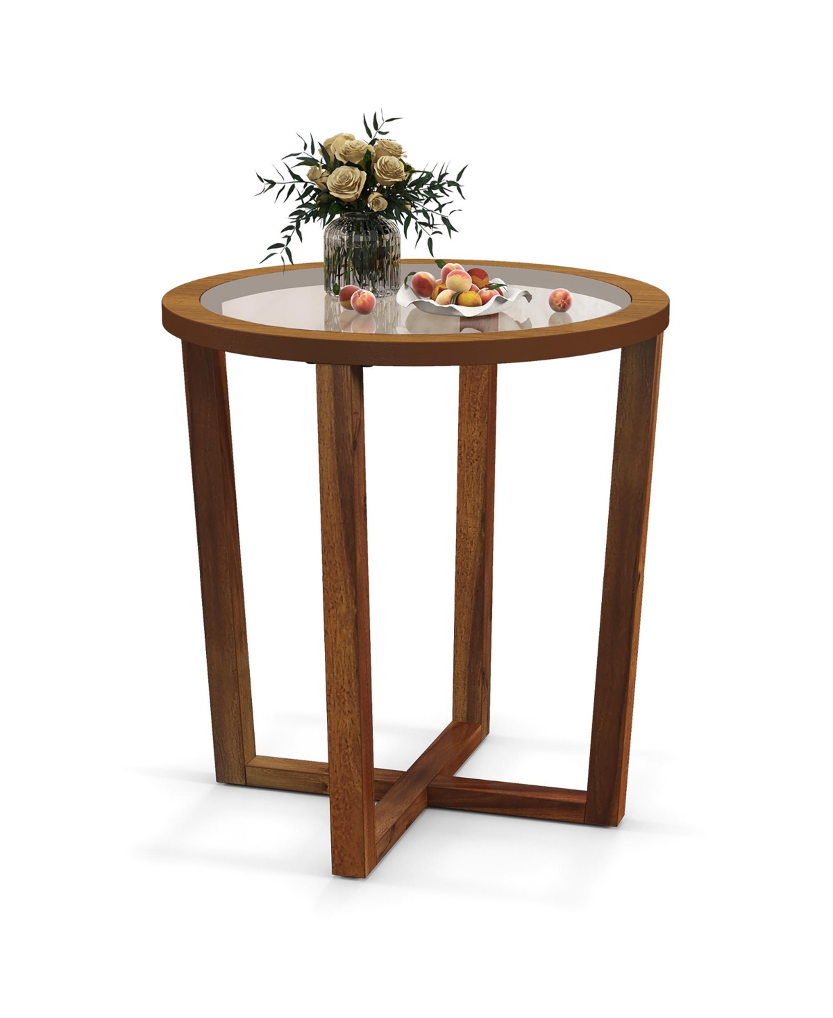 Click here for Gymax Modern Round End Table w/ Transparent Temper... prices