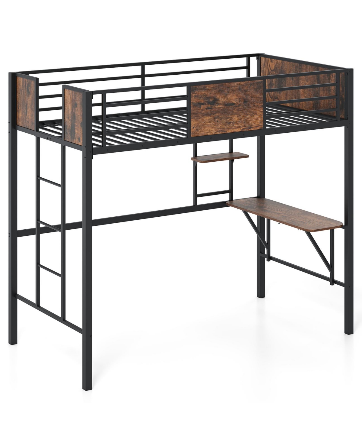 Click here for Gymax Twin Loft Bed with Desk Heavy-Duty Metal Bed... prices