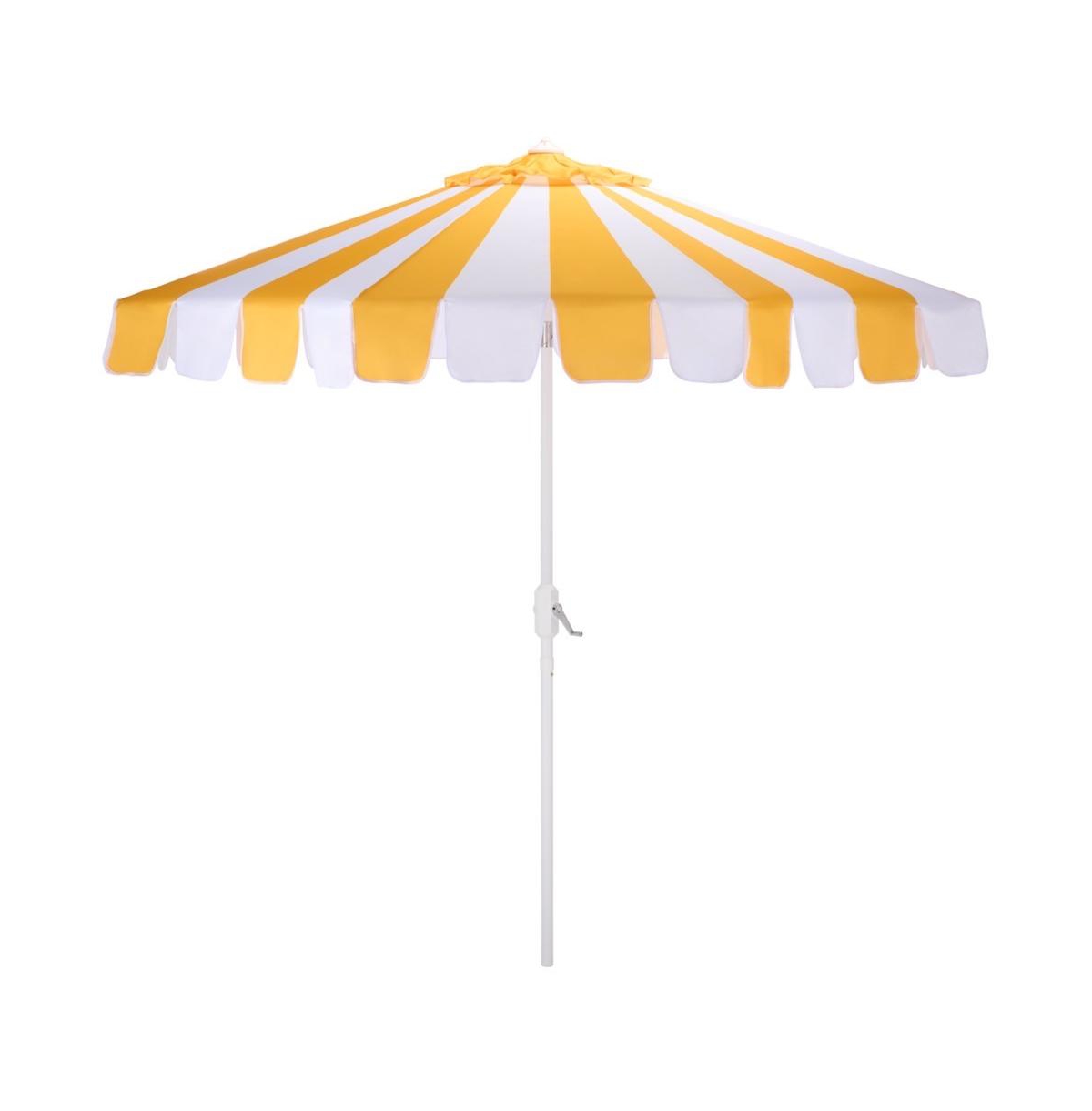 Click here for Augusta Home Mezze 9 Ft Crank Umbrella - Yellow/wh... prices