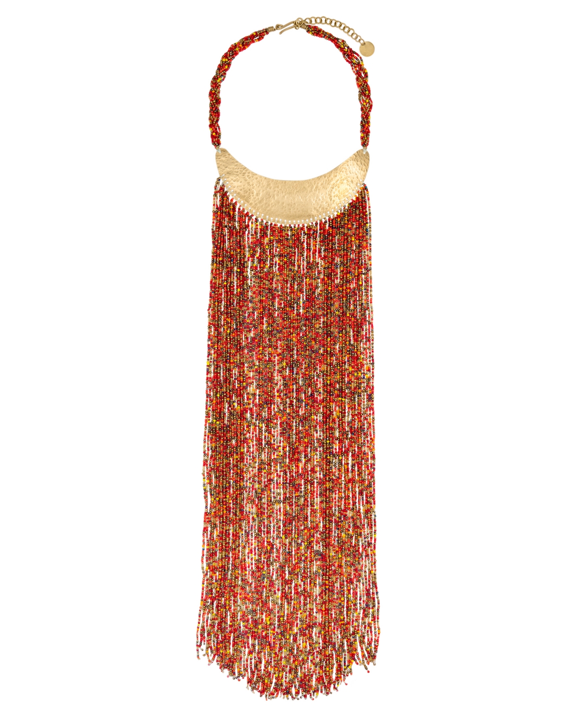 Click here for Kendi Amani Maasai Beaded Necklace-Long - Red Mult... prices