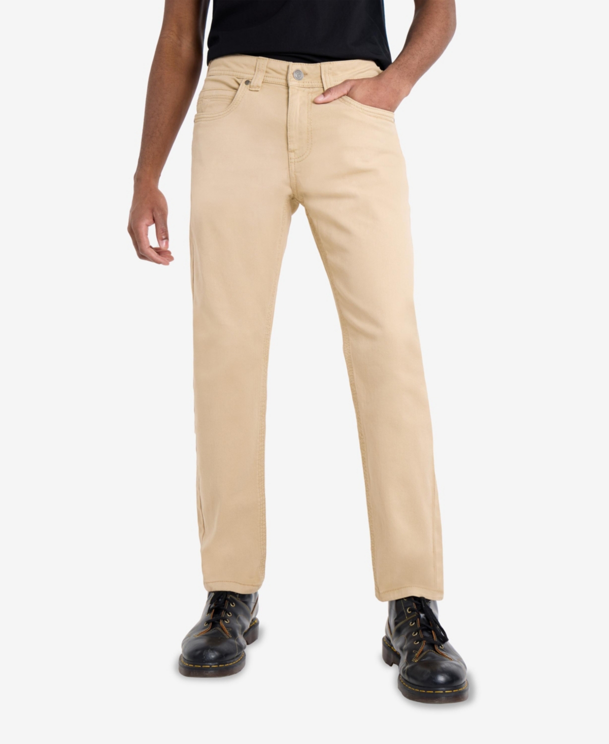 Click here for Cultura Mens Saddle Stitch Color Denim Jeans - Kha... prices