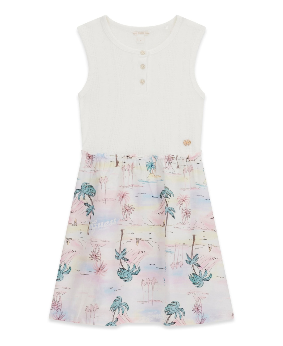 Click here for Guess Girls 7-16 Mixed Fabric Sleeveless Dress - W... prices