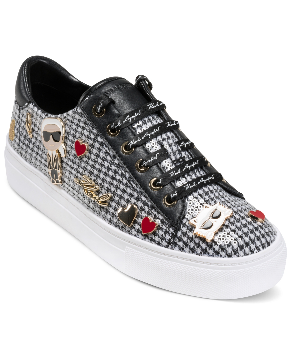 Click here for Karl Lagerfeld Paris Cate Pins sneaker - Black/Whi... prices