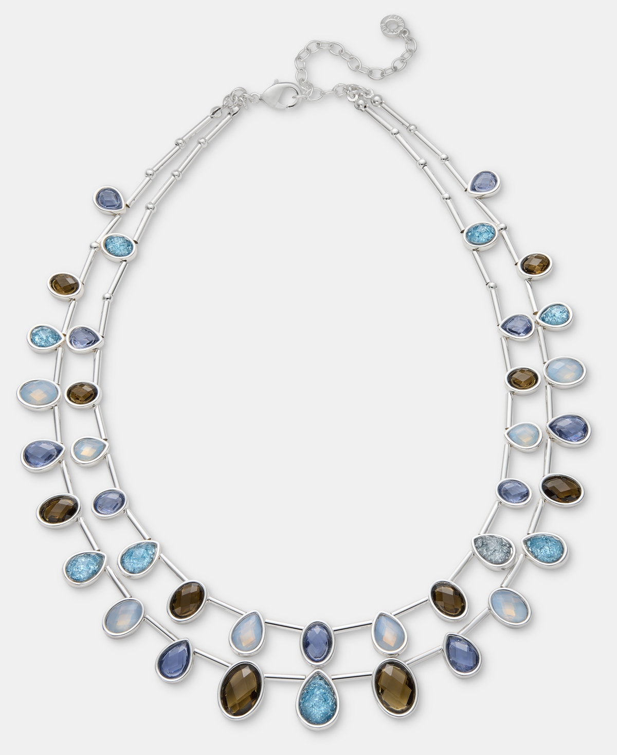 Click here for Anne Klein Blue Stone Multi-Row Necklace - Blue prices