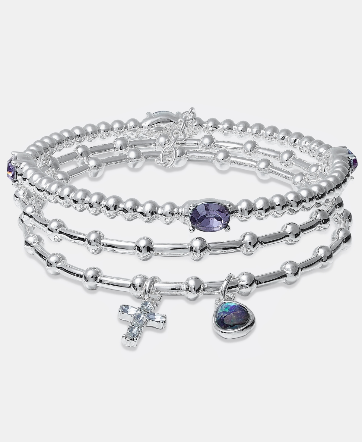 Click here for Anne Klein Cross Charm Stretch Bracelets  3-Piece... prices