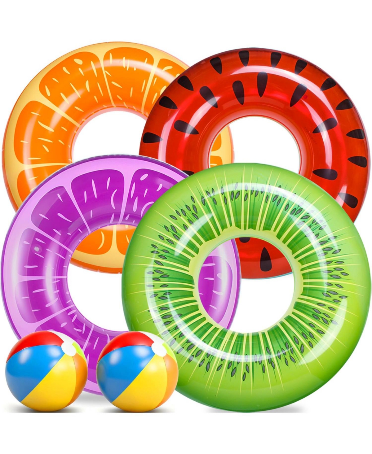 Click here for Gnuadz 6 Pack Pool Floats Swim Tubes Rings Balls F... prices