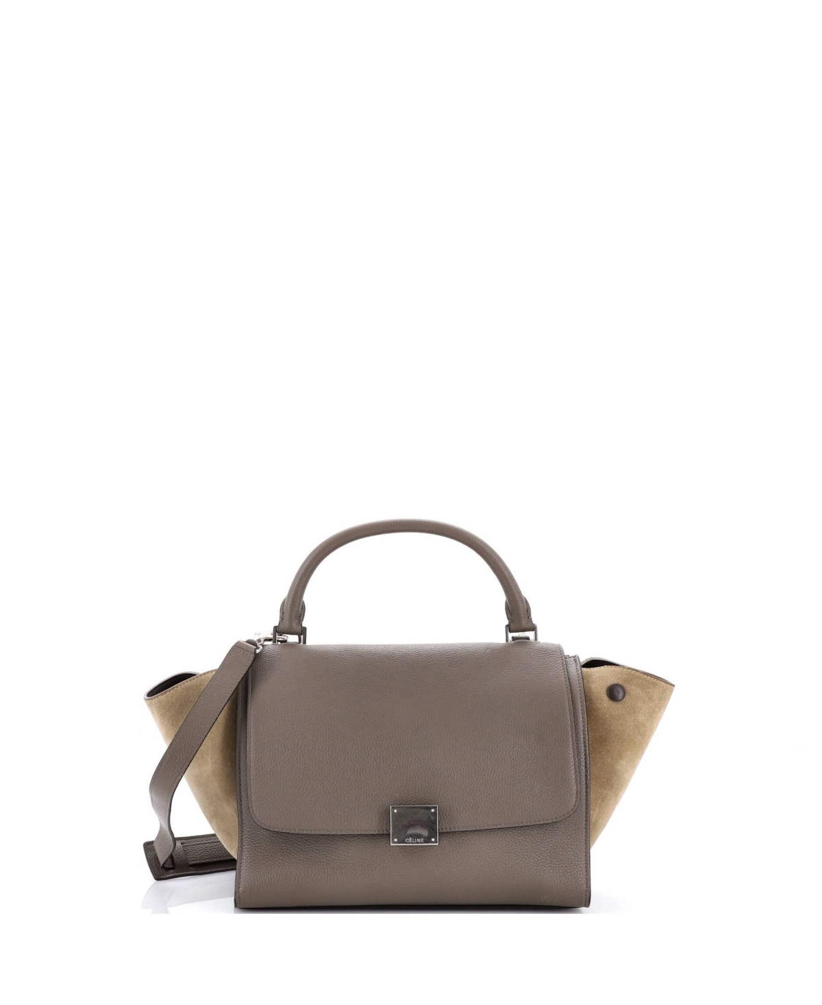 Click here for Pre-Owned Celine Small Trapeze Bag Leather - Grey prices