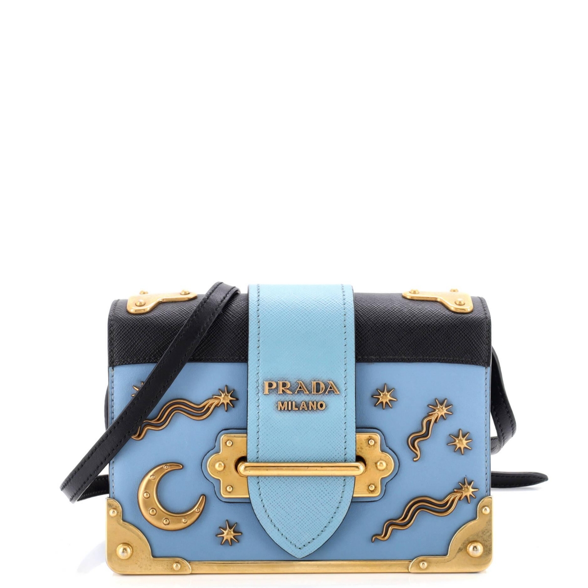 Click here for Pre-Owned Prada Small Cahier Crossbody Bag Embelli... prices