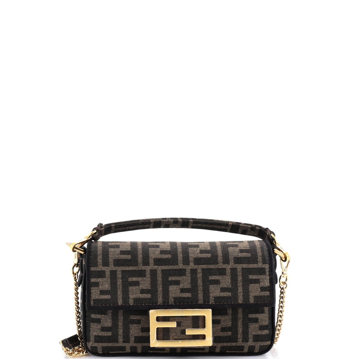 Click here for Pre-Owned Fendi Mini Baguette Nm Bag Zucca Canvas... prices