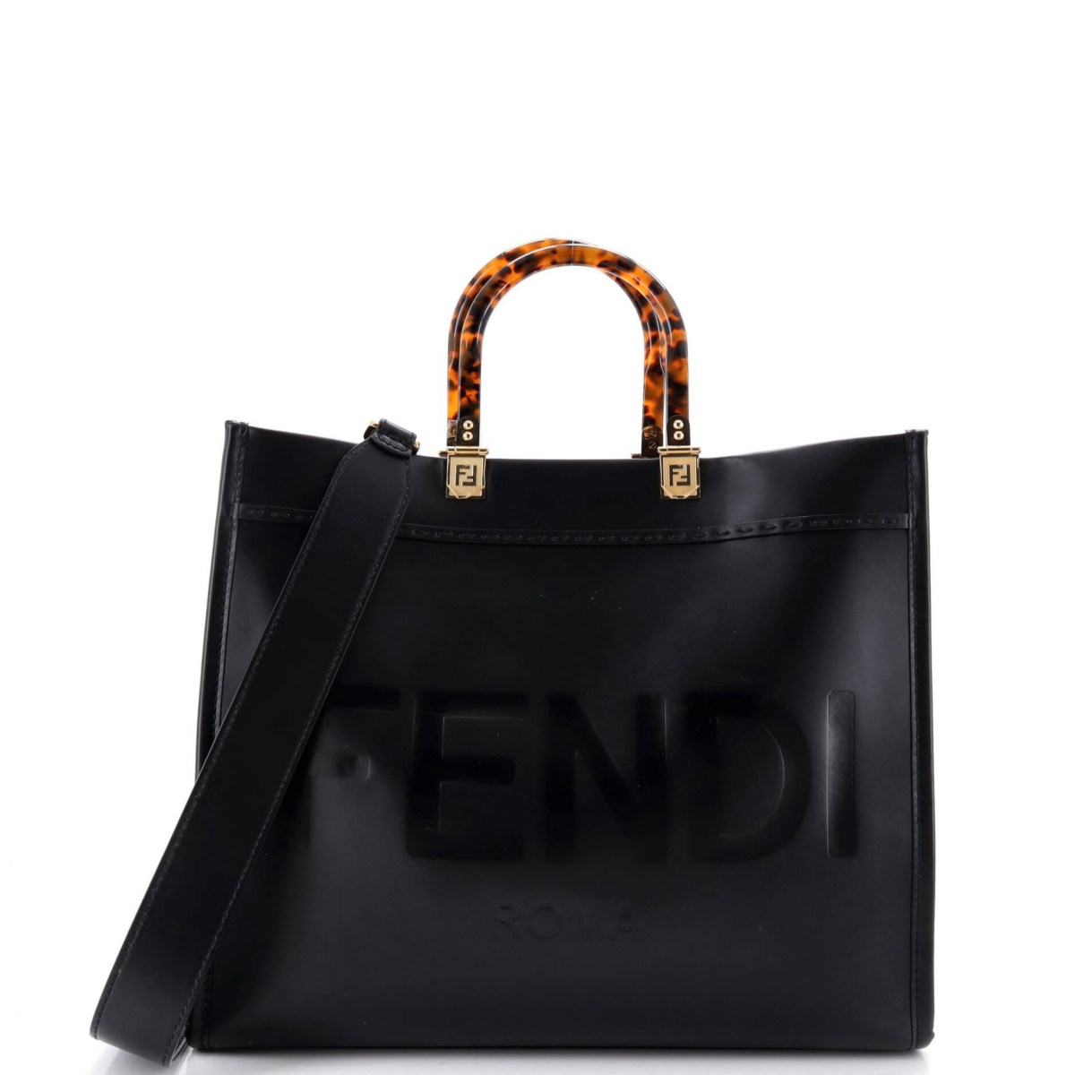 Click here for Pre-Owned Fendi Medium Sunshine Shopper Tote Leath... prices