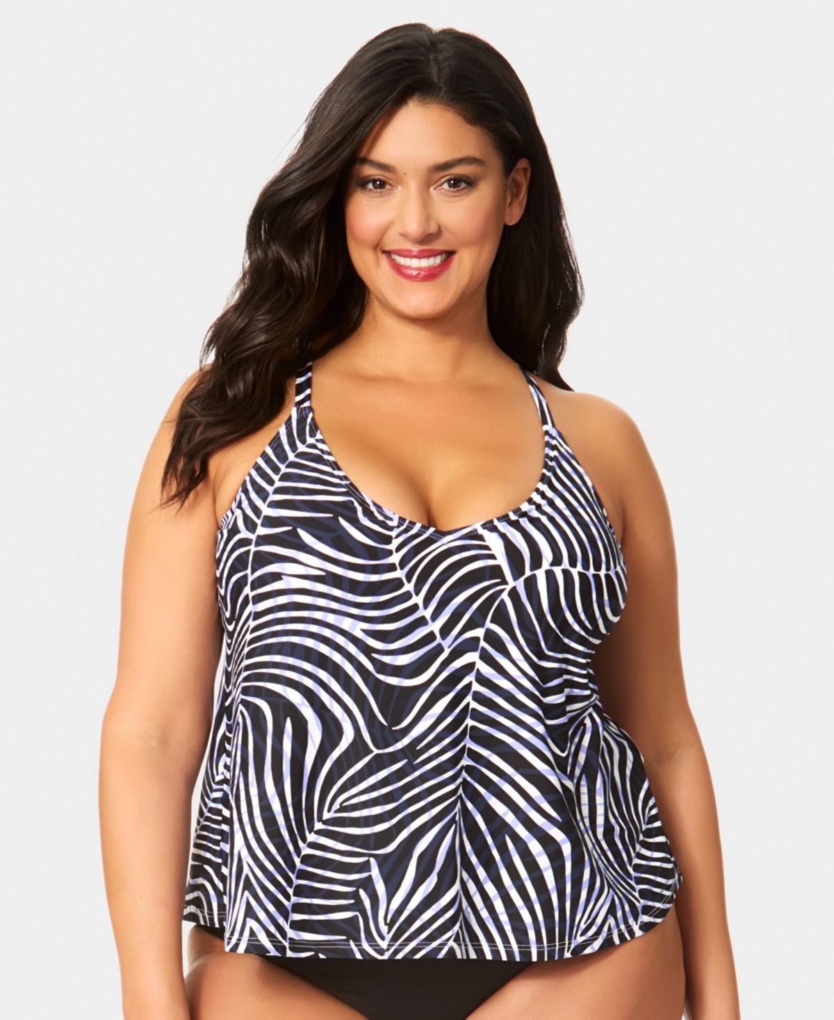 Click here for Anne Cole Plus Size Printed Easy Tri Tankini Top -... prices