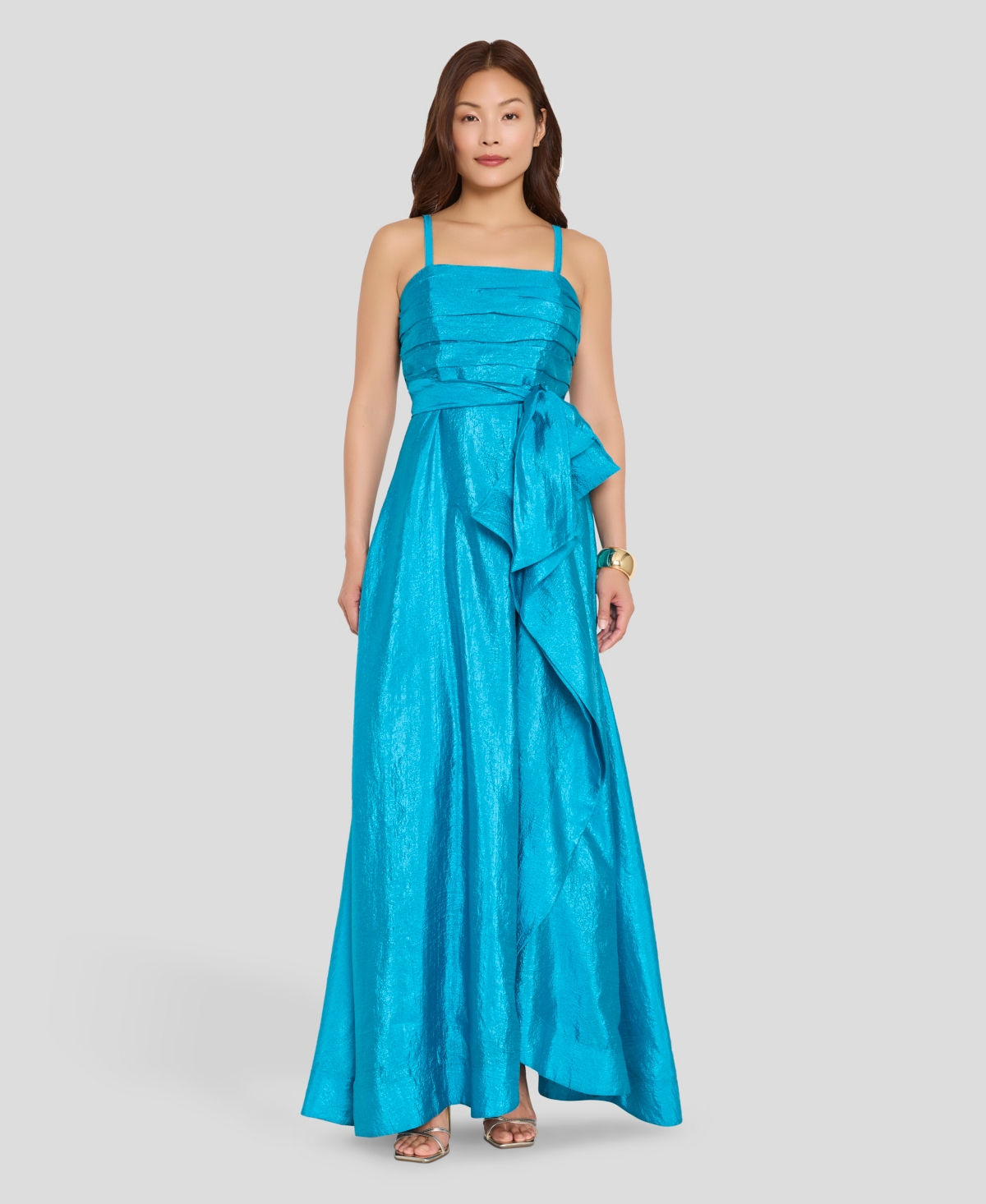 Click here for Tahari Asl Womens Pleated Bodice Square Neck Ball... prices