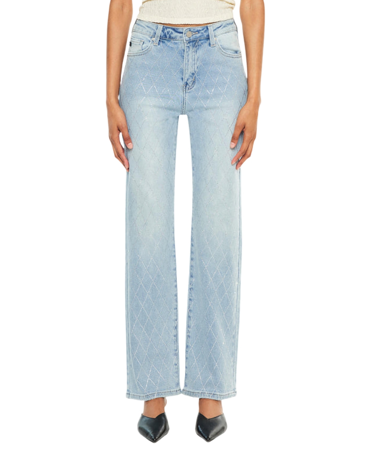 Click here for KanCan Womens Cheriese High Rise Straight-Leg Jean... prices
