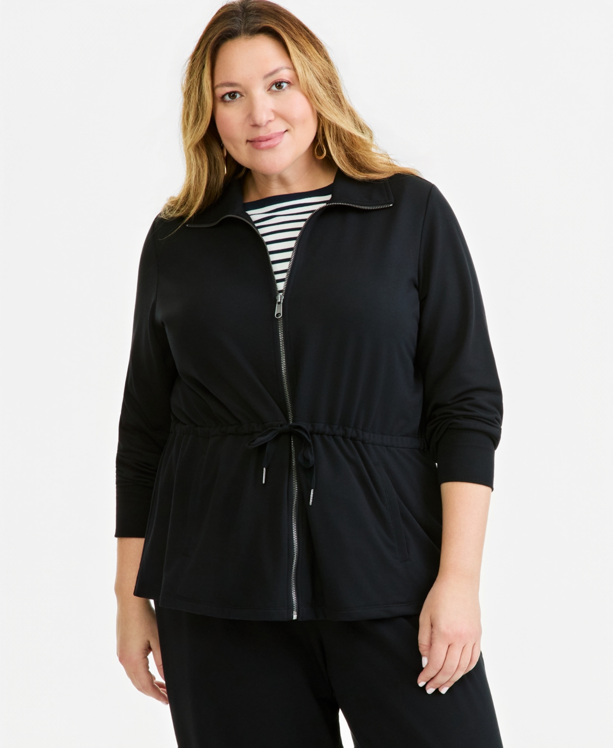 Click here for Style & Co Plus Size LuxLounge French Terry Snap C... prices