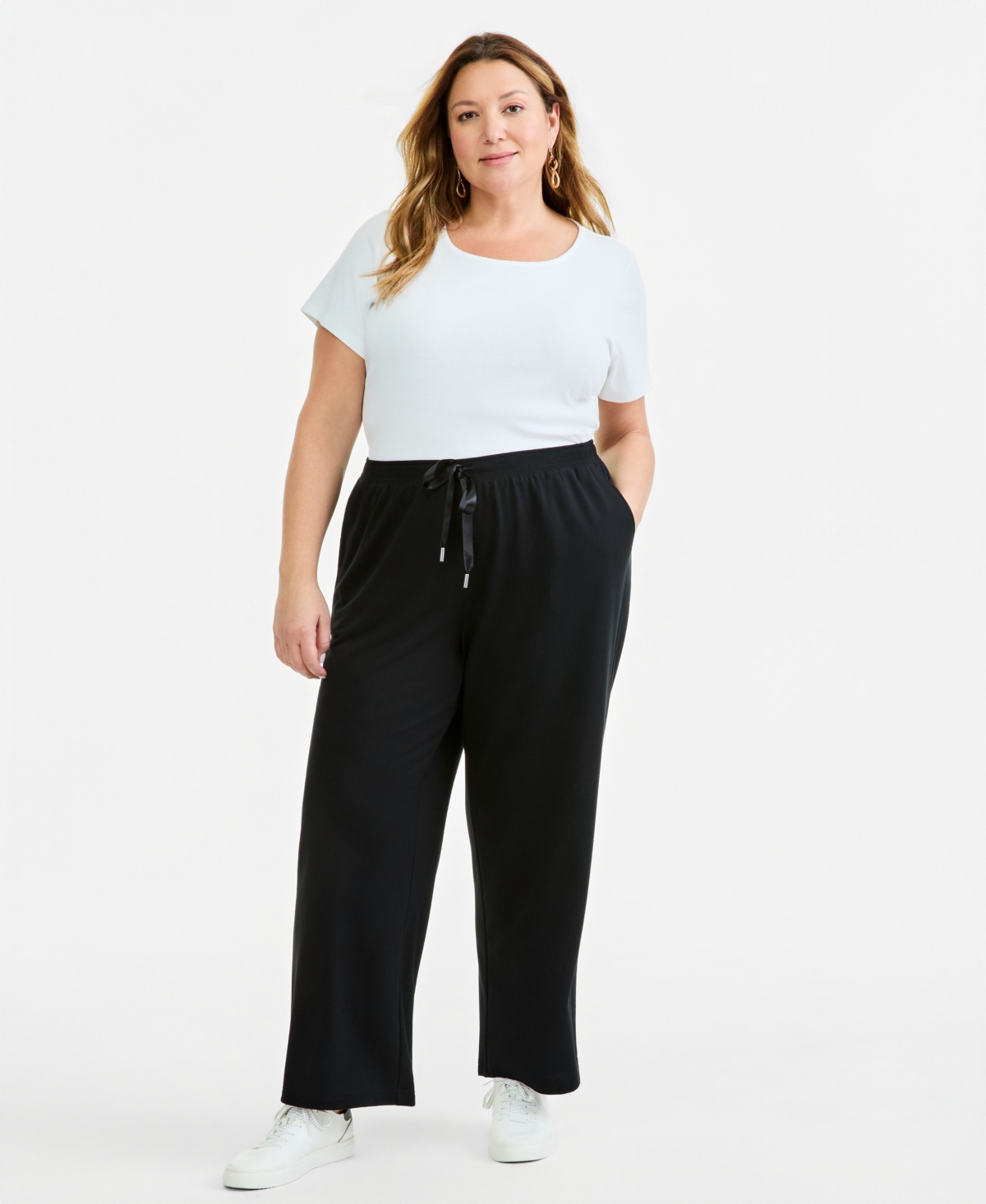 Click here for Style & Co Plus Size Lux Lounge Wide-Leg French-Te... prices
